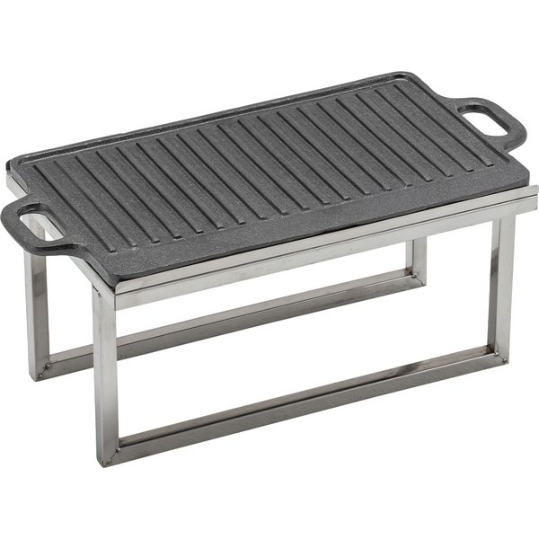 Rectangular Warming Grill with Stand in Grey | Rattan Direct